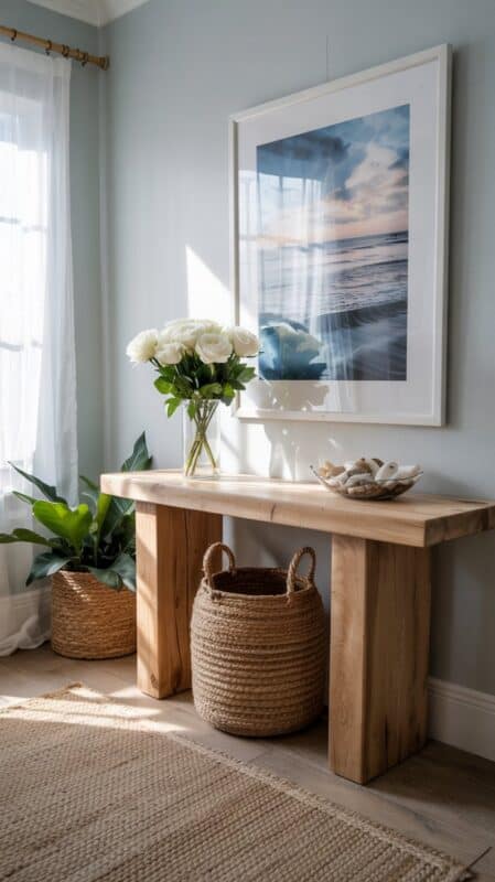 Coastal Entryway Decor That Feels Fresh and Welcoming